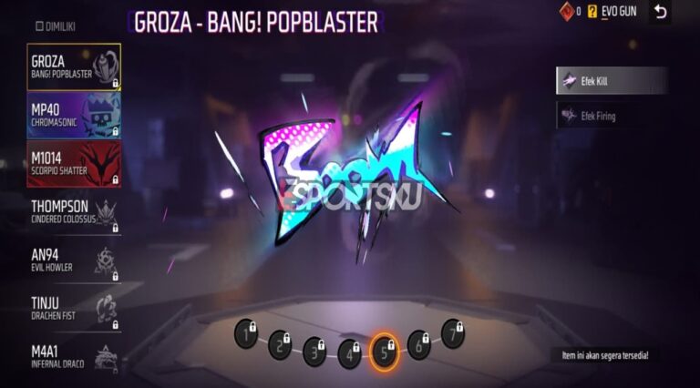7 Level Evolution Gun Groza FF, Bang Popblaster Free Fire! – Esportsku