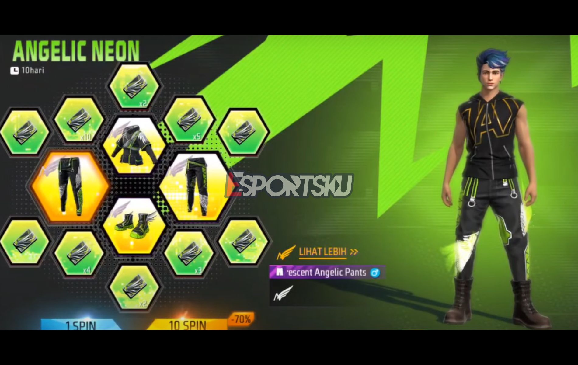 Is there a trick for Spin Green Angelic Pants Free Fire (FF)? - Esports