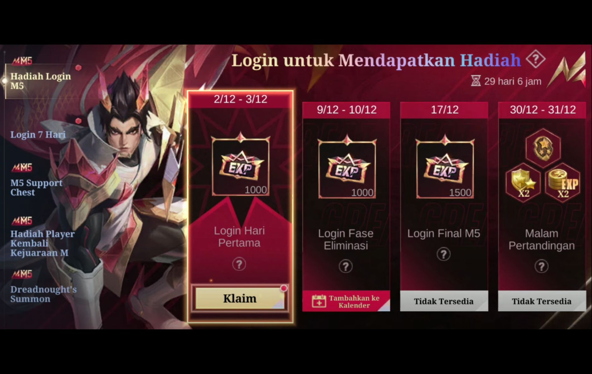Cara Dapat 3500 EXP M5 Pass Mobile Legends (ML) – Esportsku