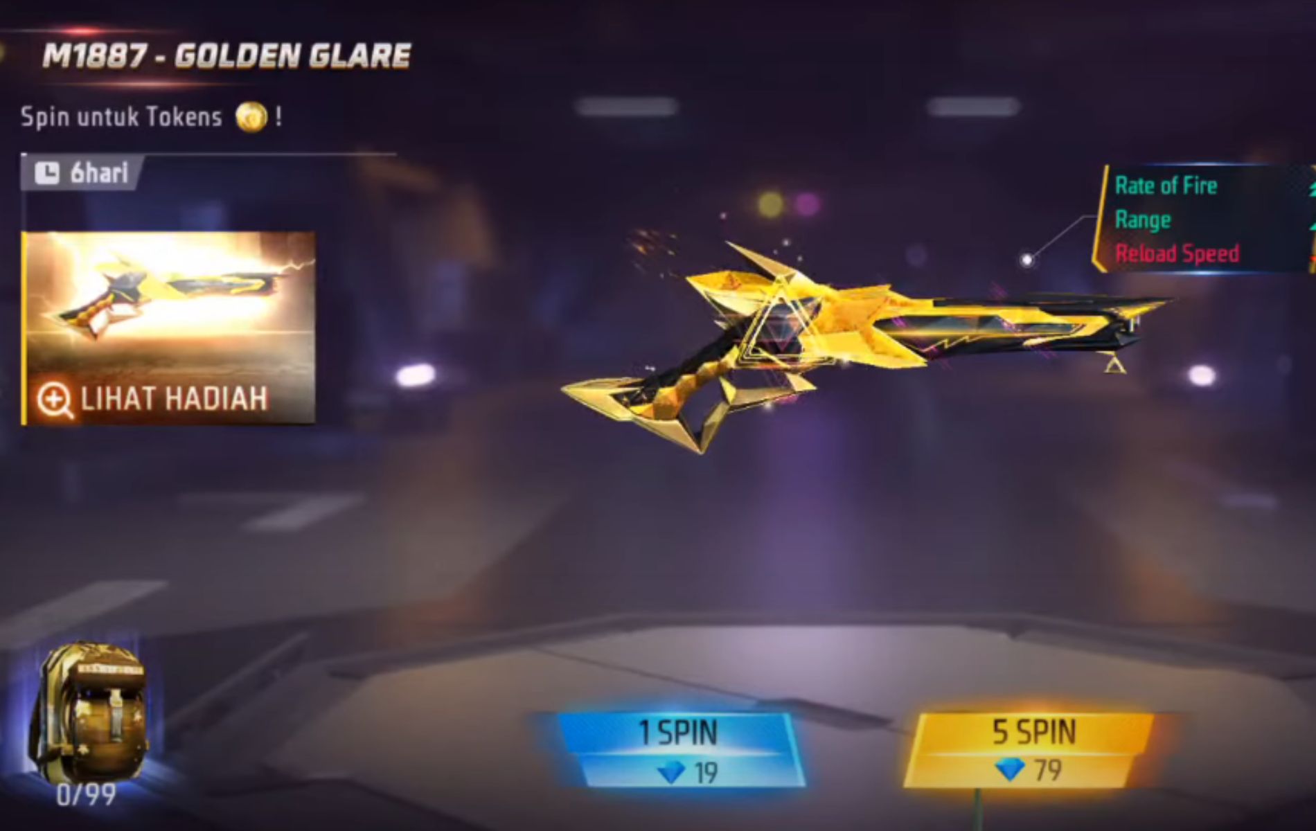 Kapan Resale Skin M1887 Golden Glare Free Fire (FF) – Esportsku