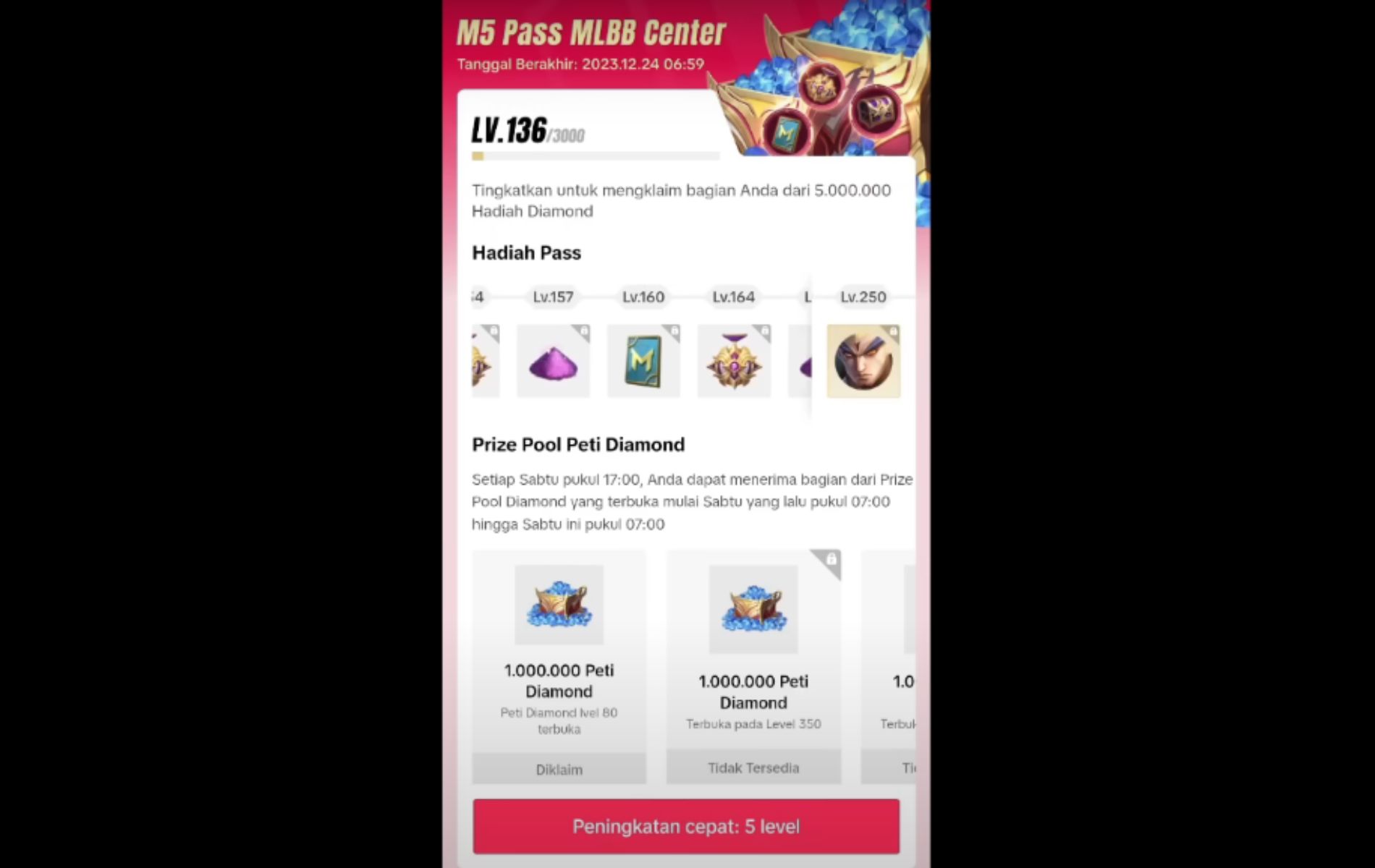 Event Web M5 Dijamin Dapat Diamond Mobile Legends (ML) – Esportsku