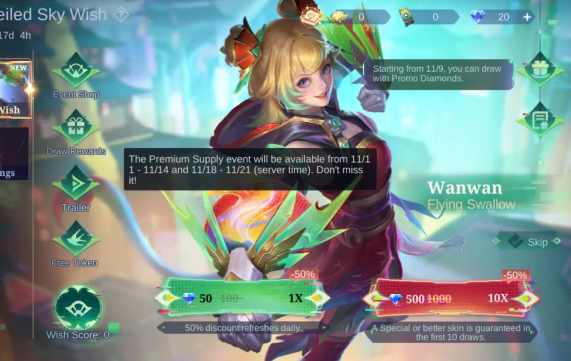 Saving Tips for Getting the Wanwan Flying Swallow Skin Mobile Legends ...