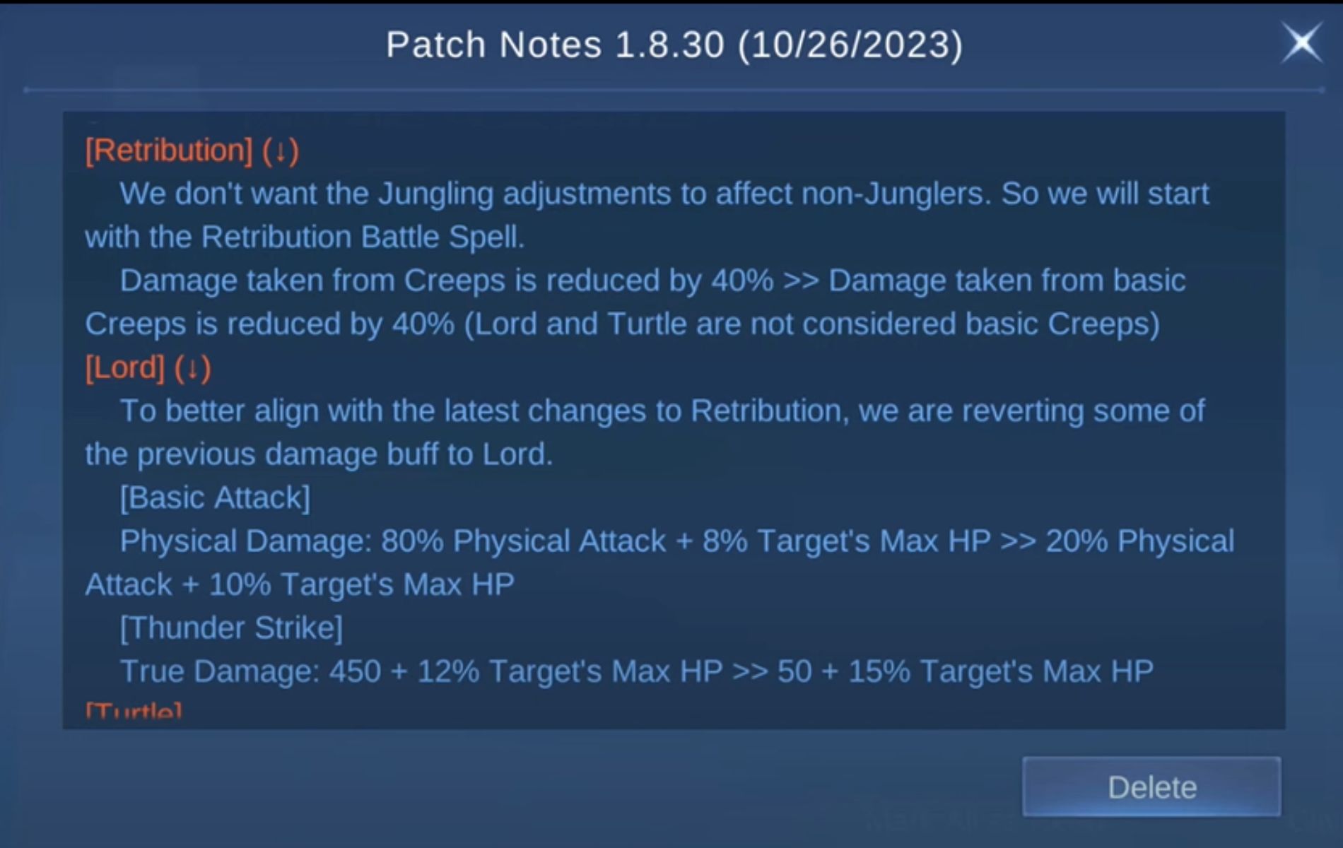 Reduction Damage Reduction Retribution Mobile Legends (ML) - Esports