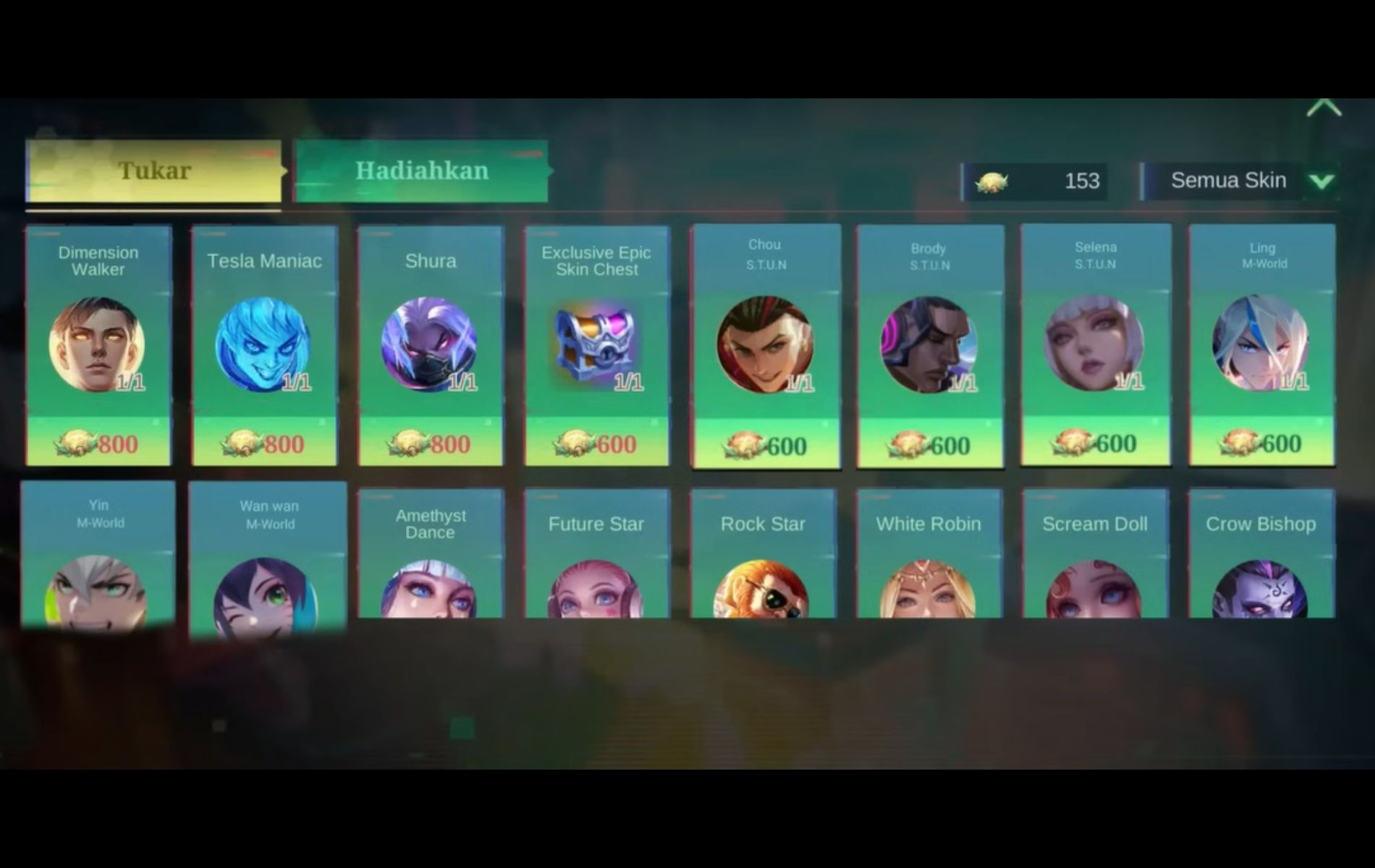 Resale Skin Event Shop Veiled Sky Wish Mobile Legends (ML) - Esports