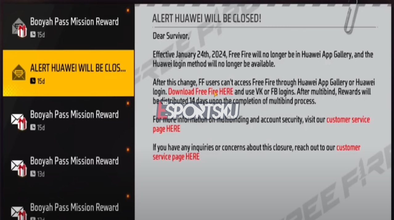 Login FF Huawei Akan Ditutup, Tidak Bisa Dipakai Lagi! – Esportsku