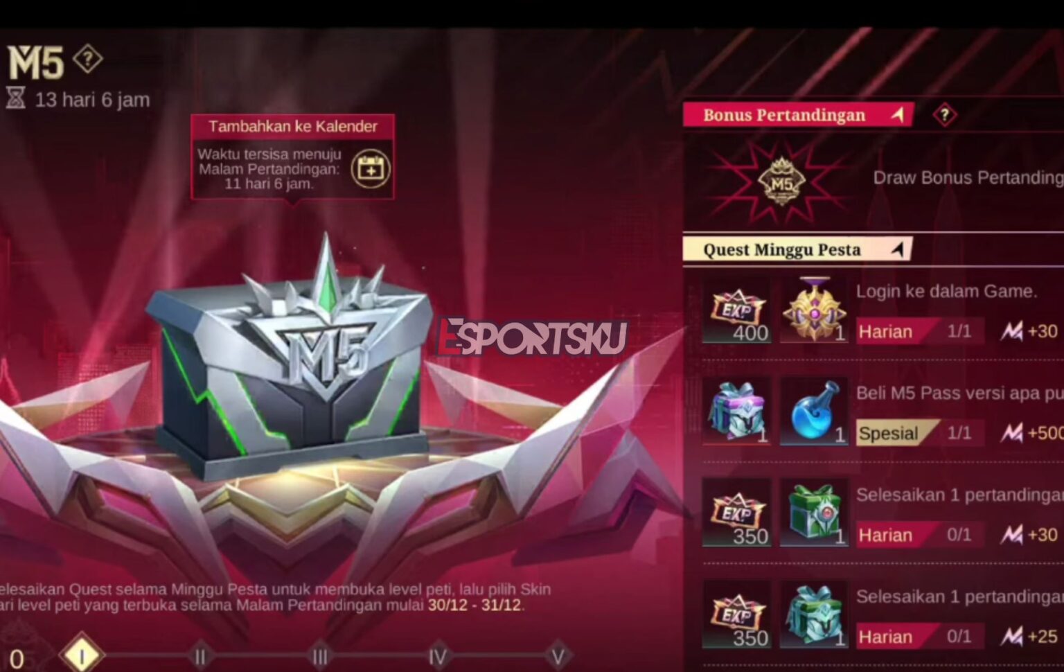 Cara Naik Level M5 Battle Night Chest Mobile Legends (ML) – Esportsku