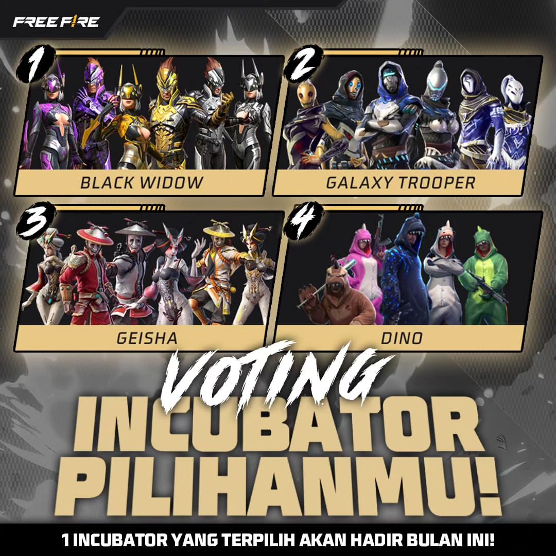 Voting Incubator Desember 2023 Free Fire (FF) – Esportsku