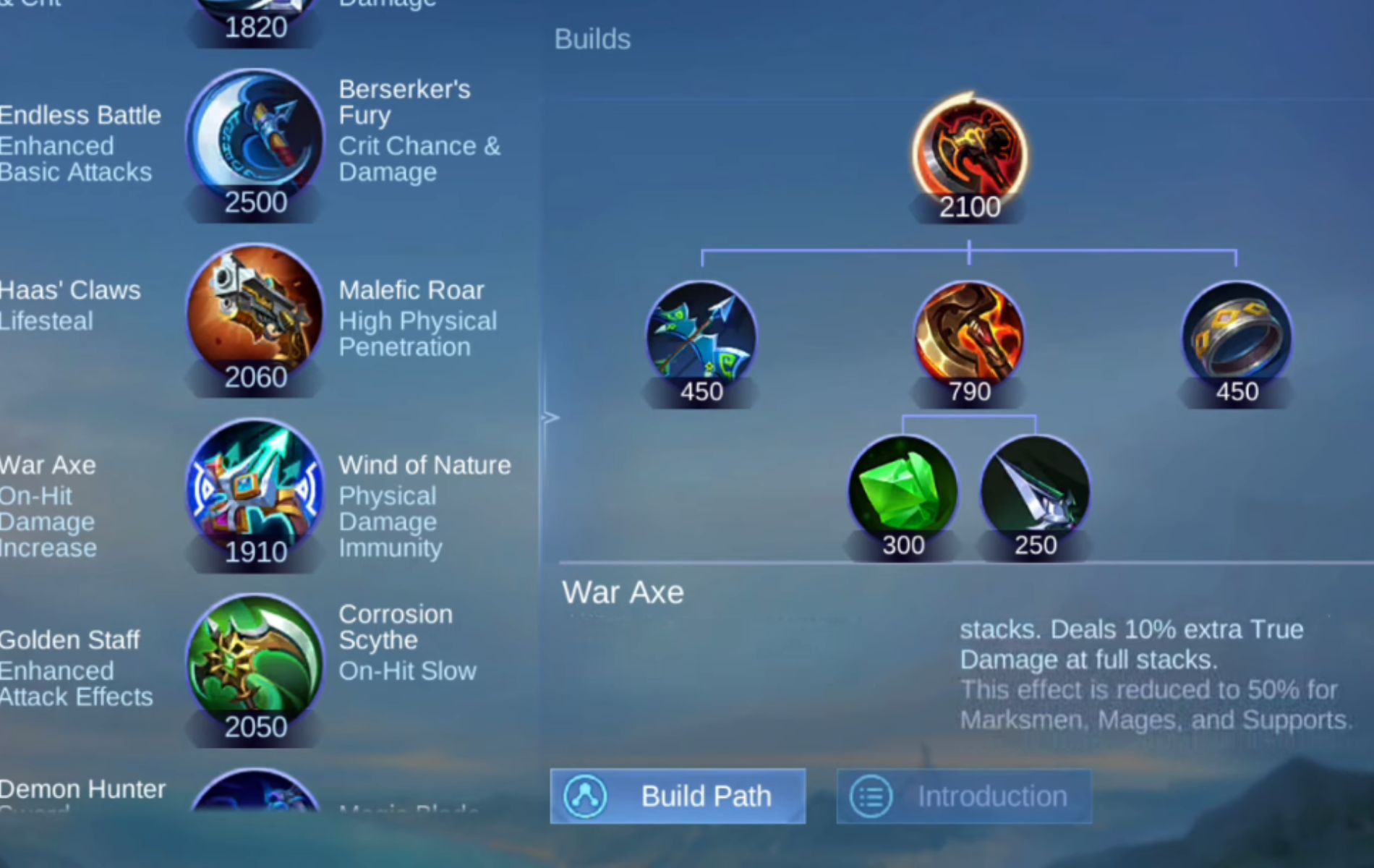 Revamp Item War Axe True Damage Mobile Legends (ML) – Esportsku