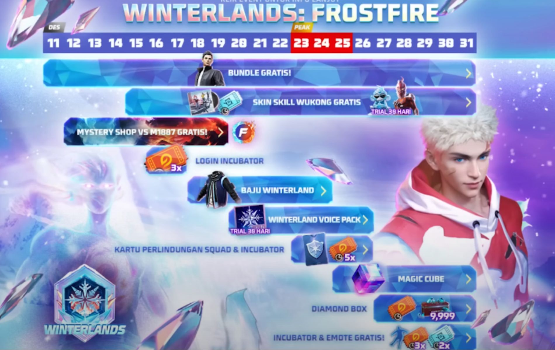 Calendar Winterland Frostfire Free Fire (FF) - Esports
