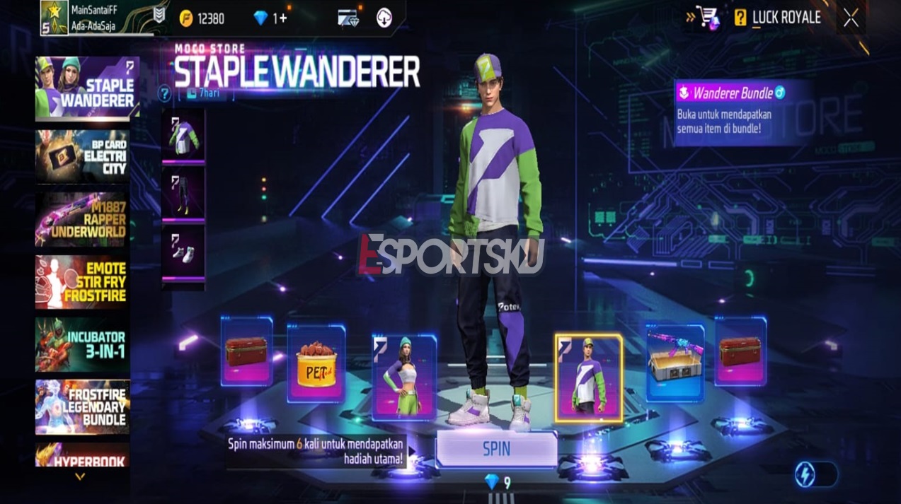 Ada Trik Spin Bundle Staple Wanderer Free Fire (FF)? – Esportsku
