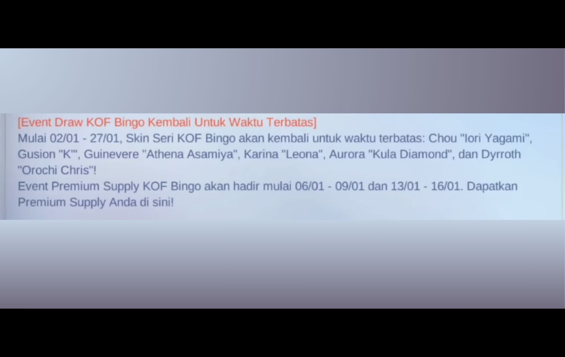 Is there a Third Phase of the KOF Bingo 2024 Event Mobile Legends (ML ...