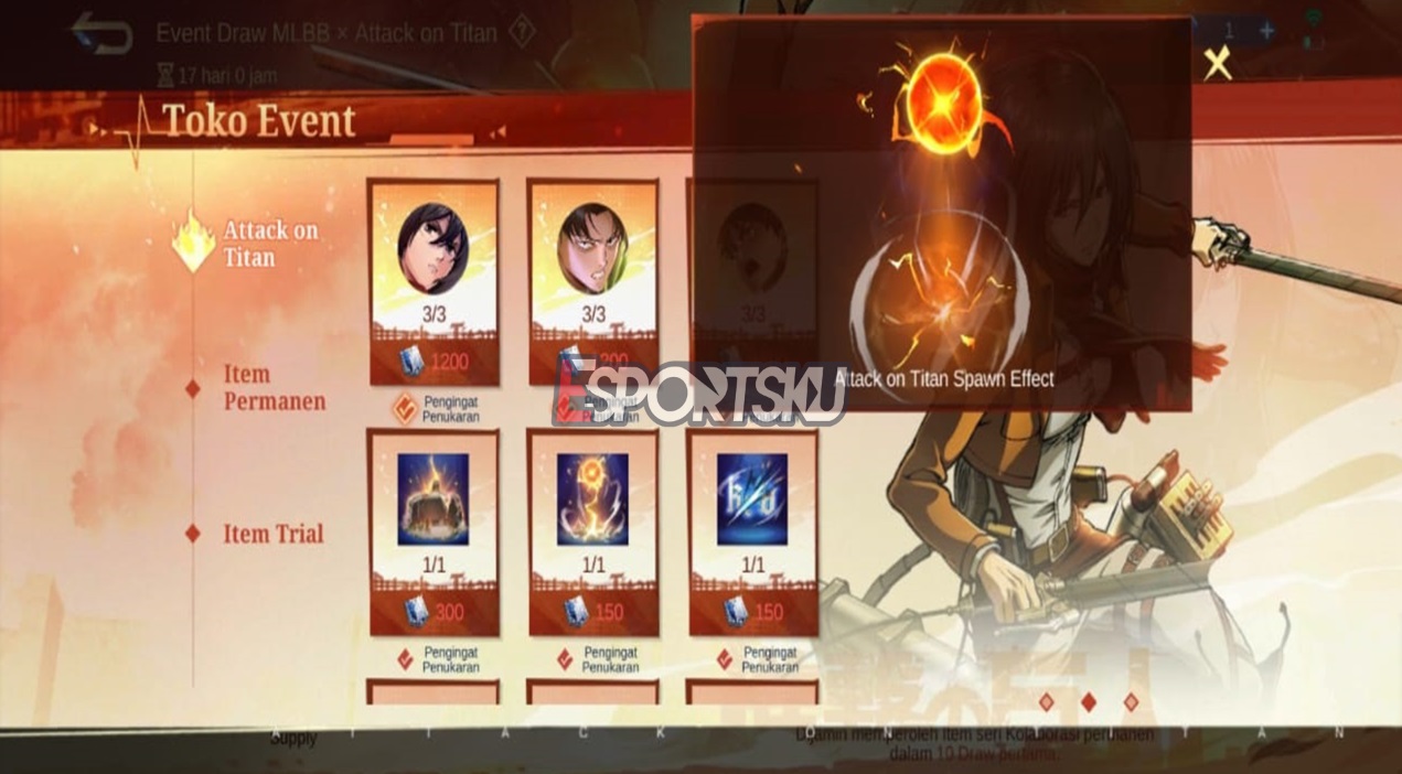 5 Cara Dapatkan Efek Spawn Attack on Titan Mobile Legends (ML) – Esportsku