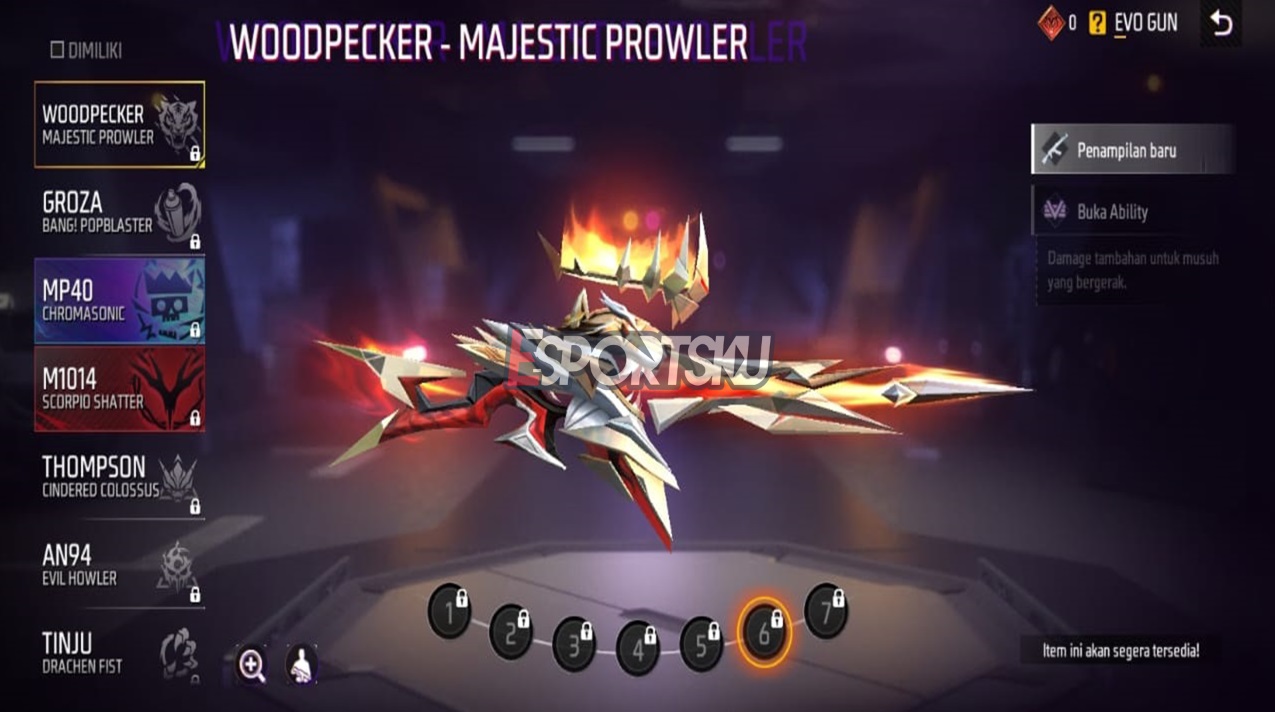 7 Level Evolution Gun Woodpecker FF, Majestic Prowler Free Fire ...