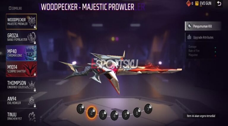 7 Level Evolution Gun Woodpecker FF, Majestic Prowler Free Fire ...