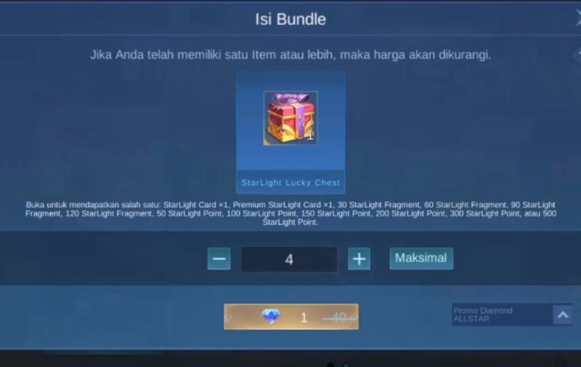 How to Buy Starlight Card 1 Diamond Mobile Legends (ML) - Esports