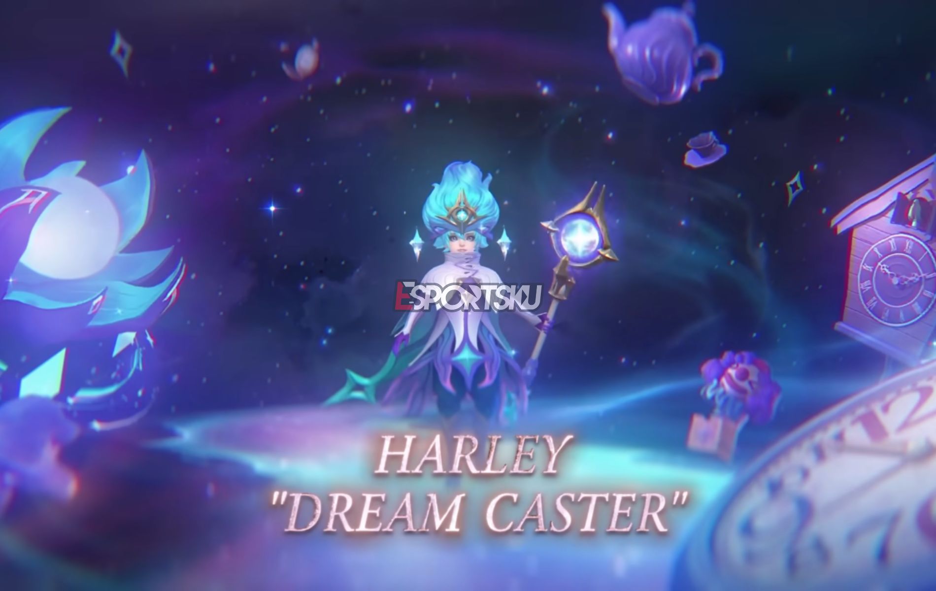 Tampilan Skin Collector Harley Dream Caster Mobile Legends (ML) – Esportsku