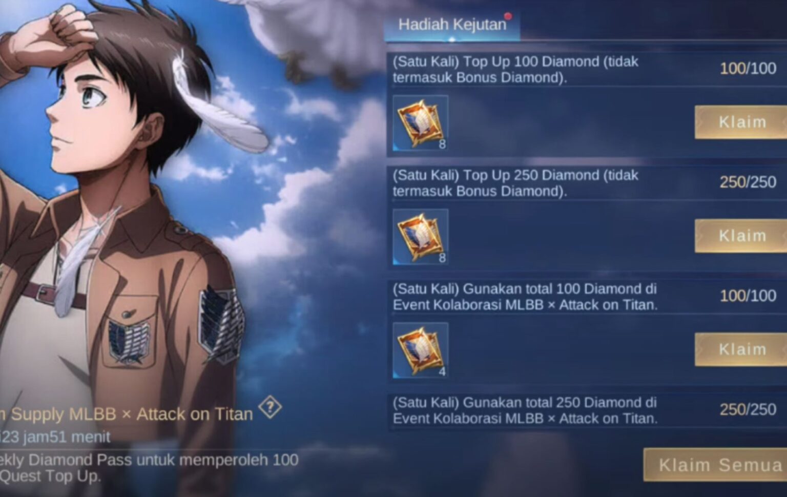 Cara Klaim 29 Token Draw Attack on Titan Phase 2 Mobile Legends (ML ...