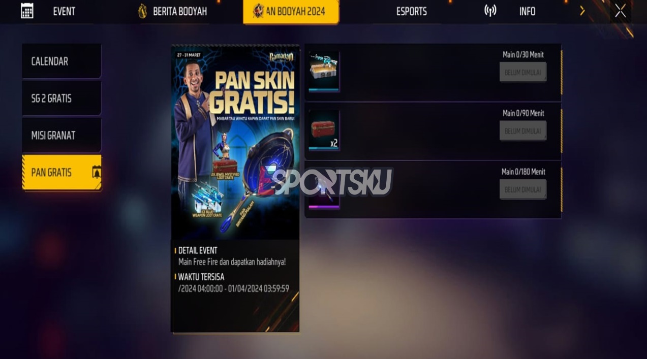 5 Cara Dapatkan Skin Pan Bintang Malam Free Fire (FF) – Esportsku