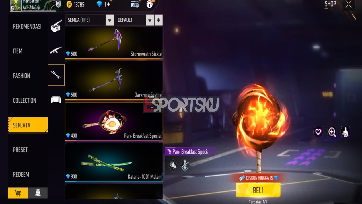 5 Cara Dapatkan Skin Pan Breakfast Special Free Fire (FF) – Esportsku