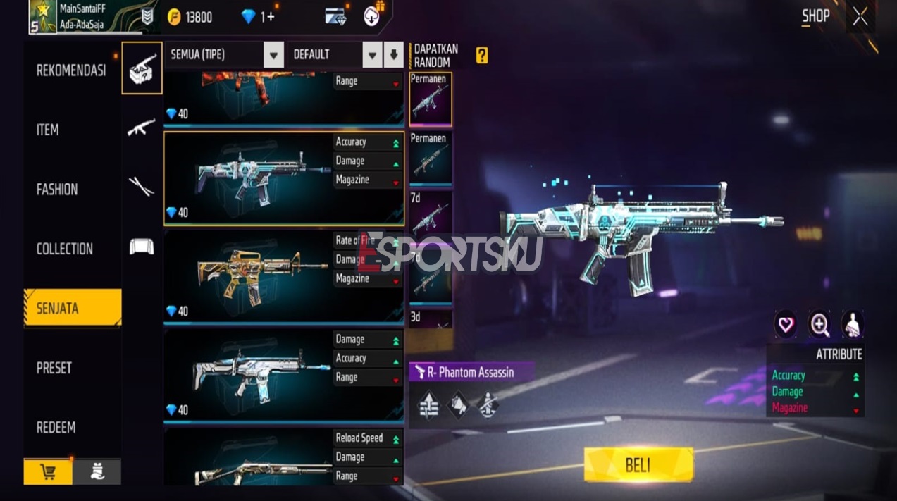 5 Cara Dapatkan Skin Scar Phantom Assassin Free Fire (FF) – Esportsku