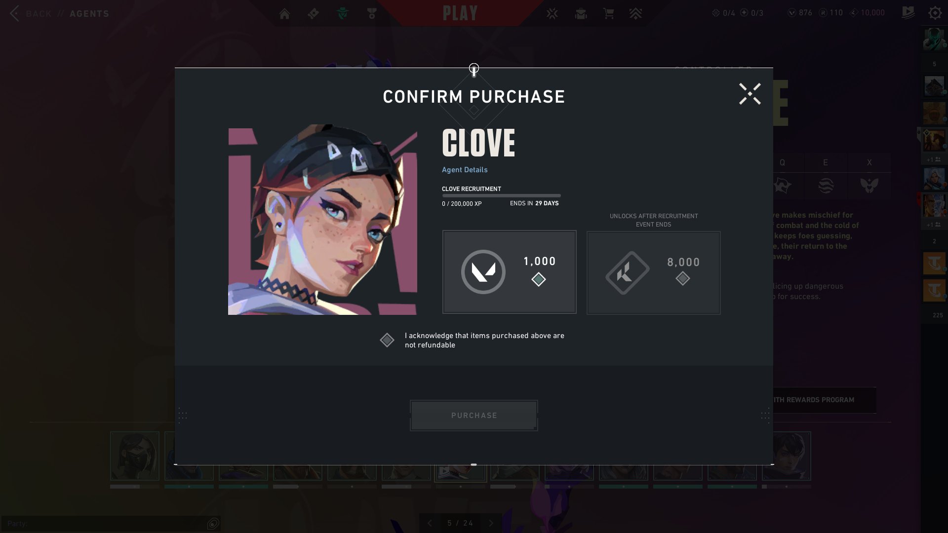 Cara Recruit Agent Clove Game Valorant – Esportsku