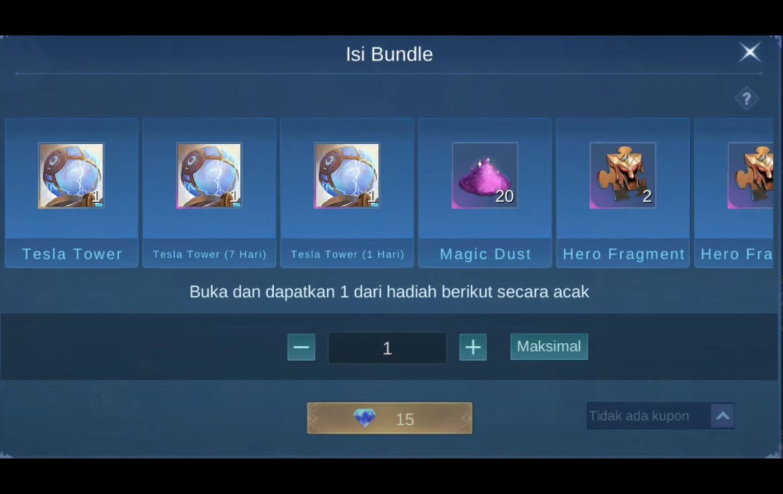 Kapan Resale Sacred Statue Tesla Tower Mobile Legends (ML) – Esportsku