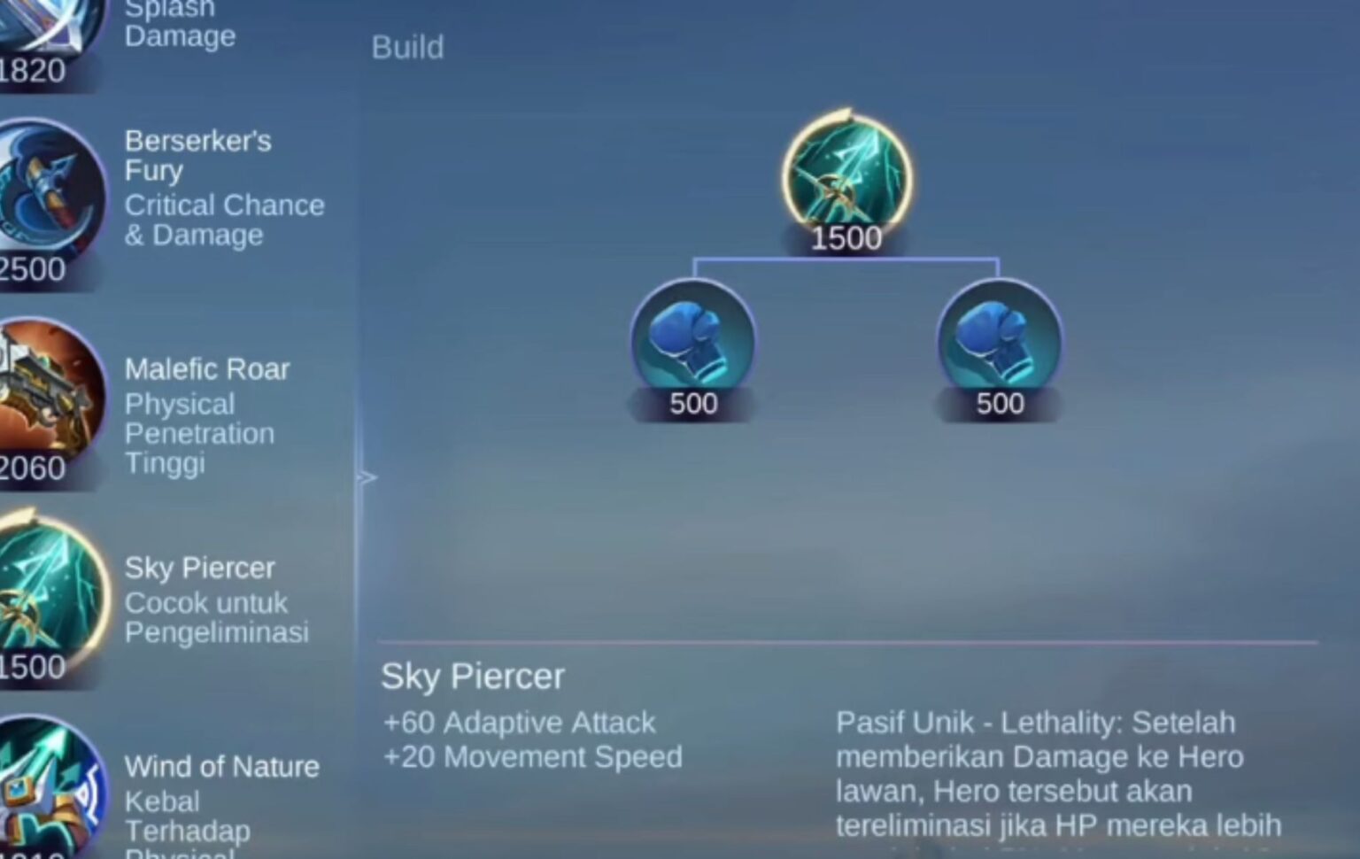 Item Sky Piercer Baru Mobile Legends (ML), Ini Fungsinya! – Esportsku