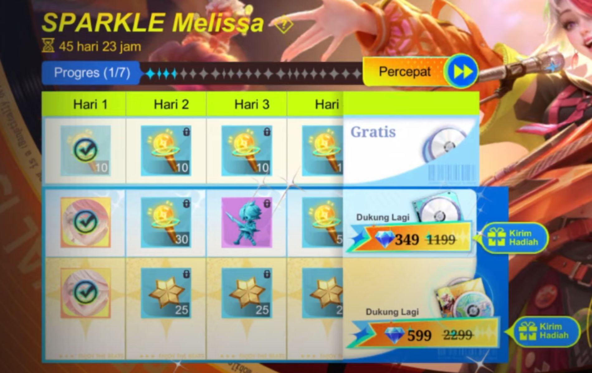Cara Gift Sparkle Melissa Mobile Legends (ML) – Esportsku
