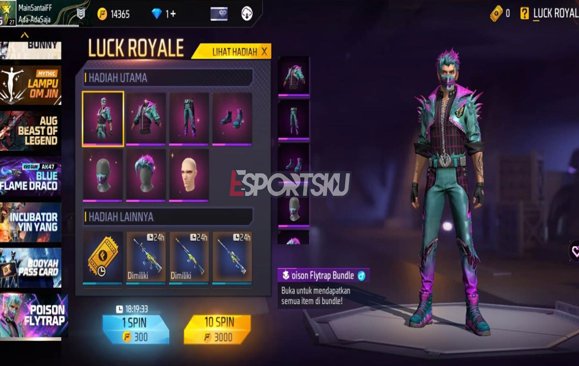 5 Cara Dapatkan Bundle Poison Flytrap Free Fire (FF) – Esportsku