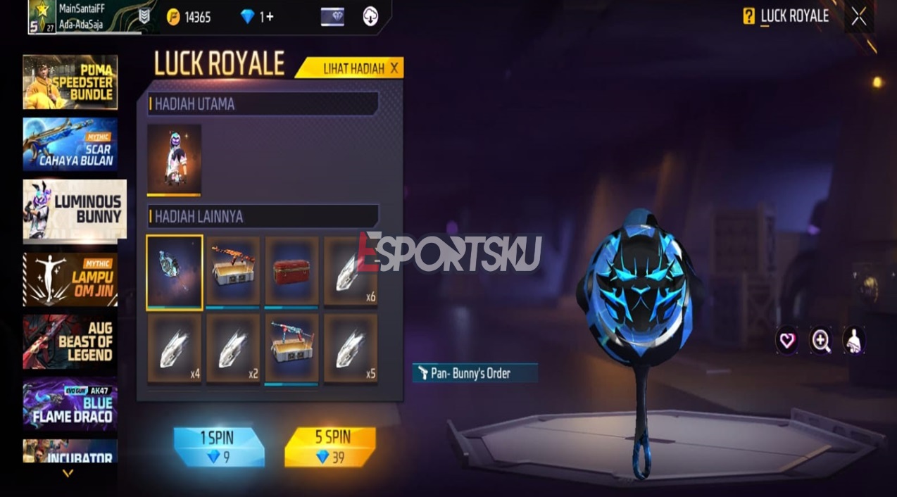 5 Cara Dapatkan Skin Pan Bunny's Order Free Fire (FF) – Esportsku