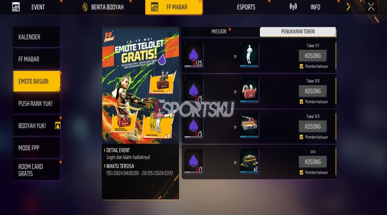 Cara Dapatkan Emote Telolet Free Fire (FF) – Esportsku