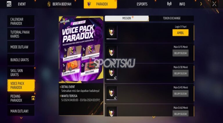 5 Cara Dapatkan Token Wings Paradox Free Fire (FF) – Esportsku