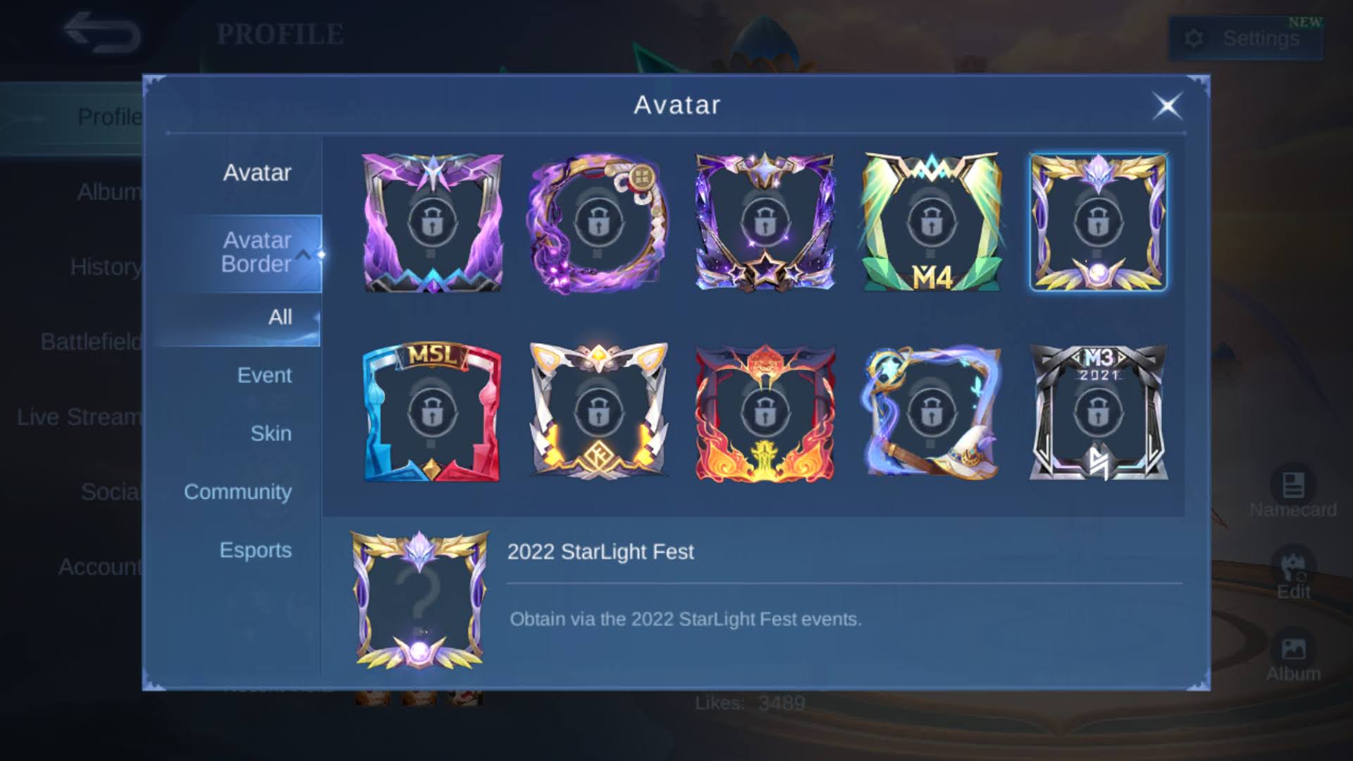 Cara Dapat Border Avatar Starlight Fest 2022 Mobile Legends (ML ...