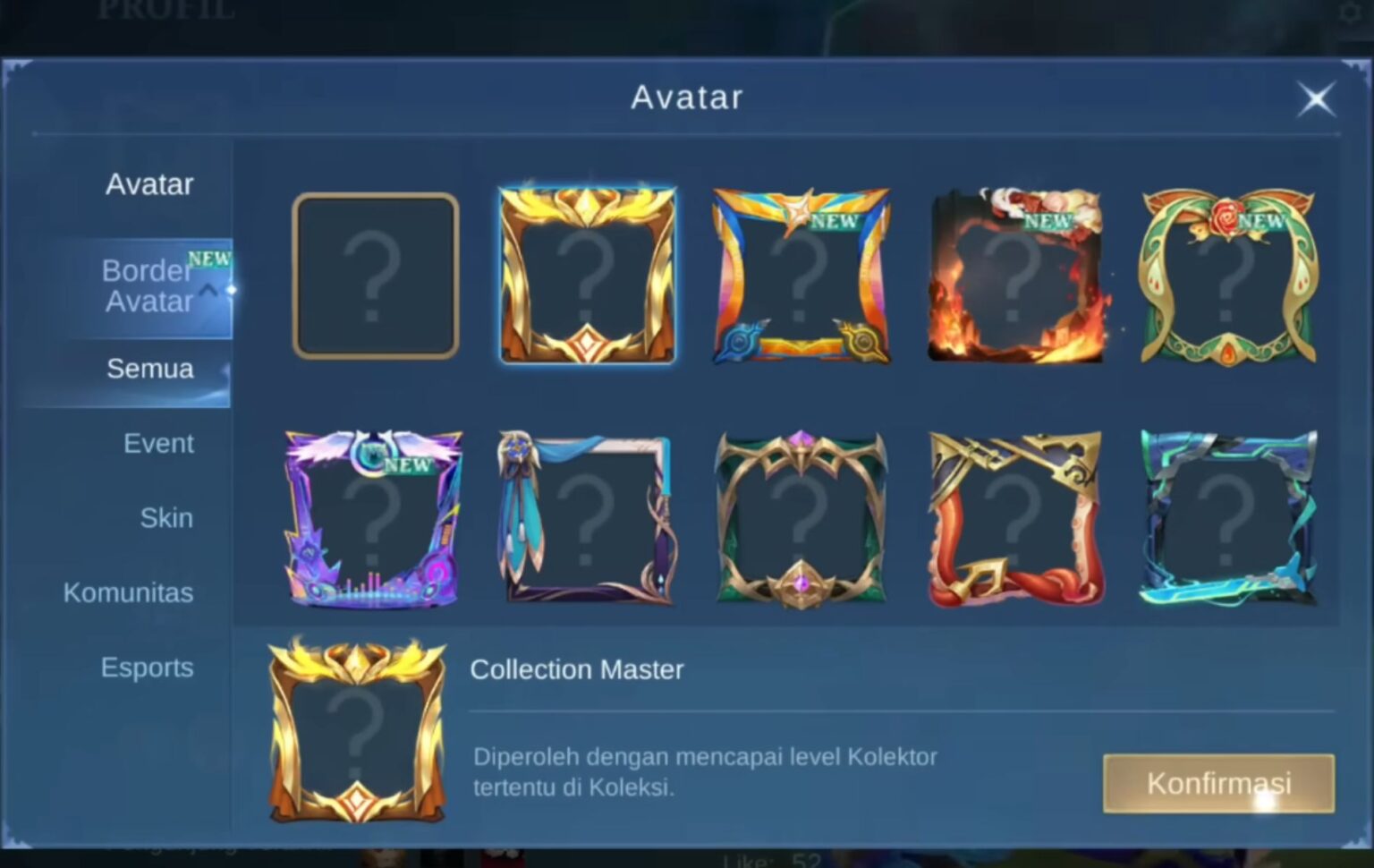 Cara Dapat Border Avatar Collection Master Mobile Legends (ML) – Esportsku