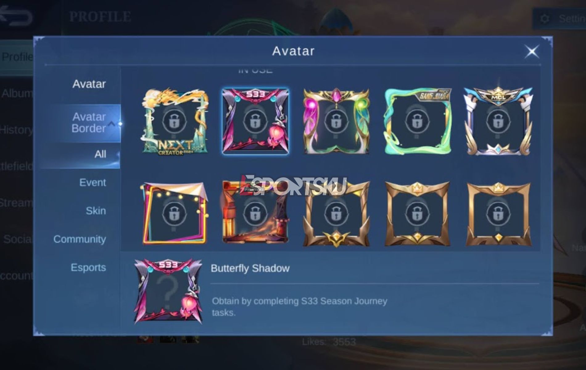 Border Avatar Butterfly Shadow Mobile Legends (ML), Cara Dapat ...