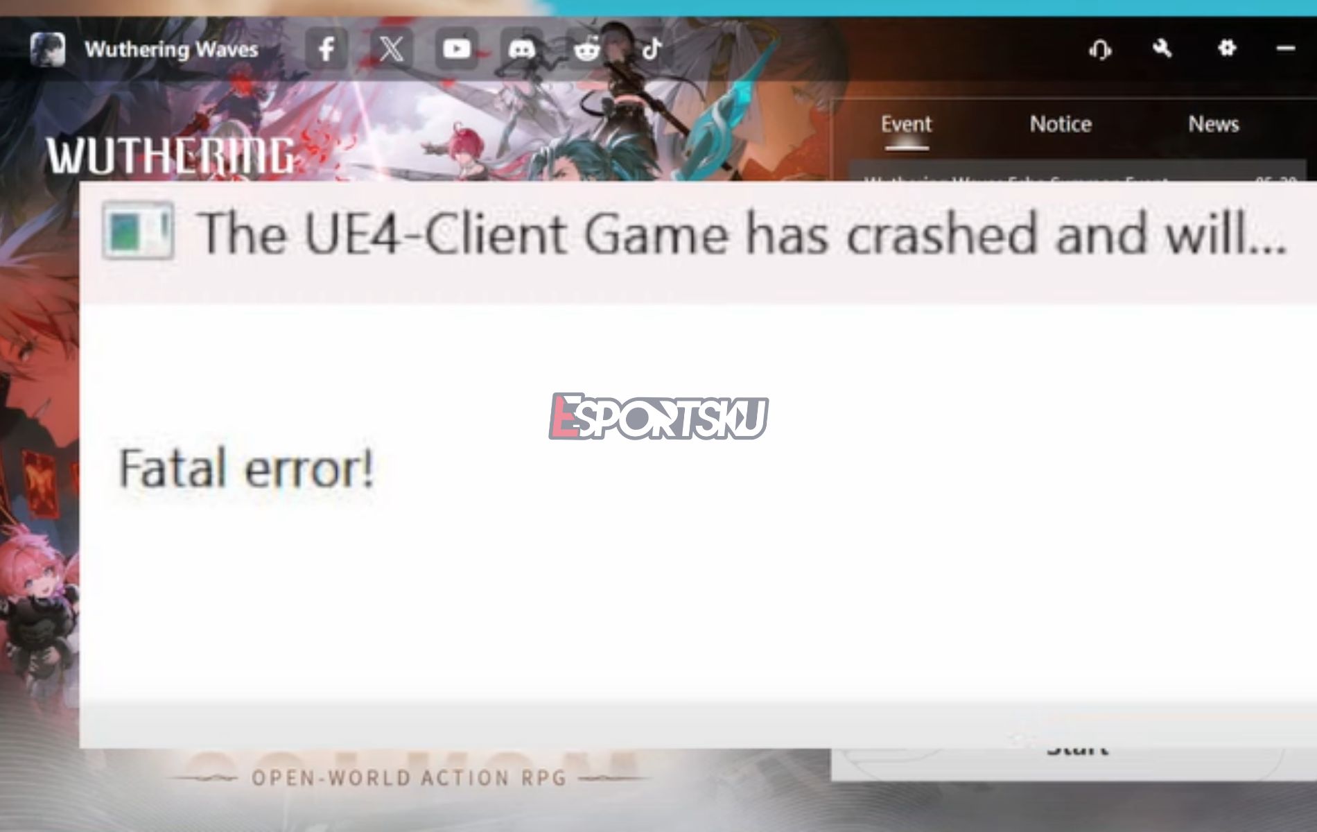 Cara Atasi Fatal Error UE4 Wuthering Waves – Esportsku