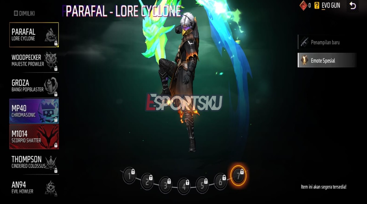 Skin Evo Gun Parafal Lore Cyclone Free Fire (FF), Ini Cara Dapatkan dan ...