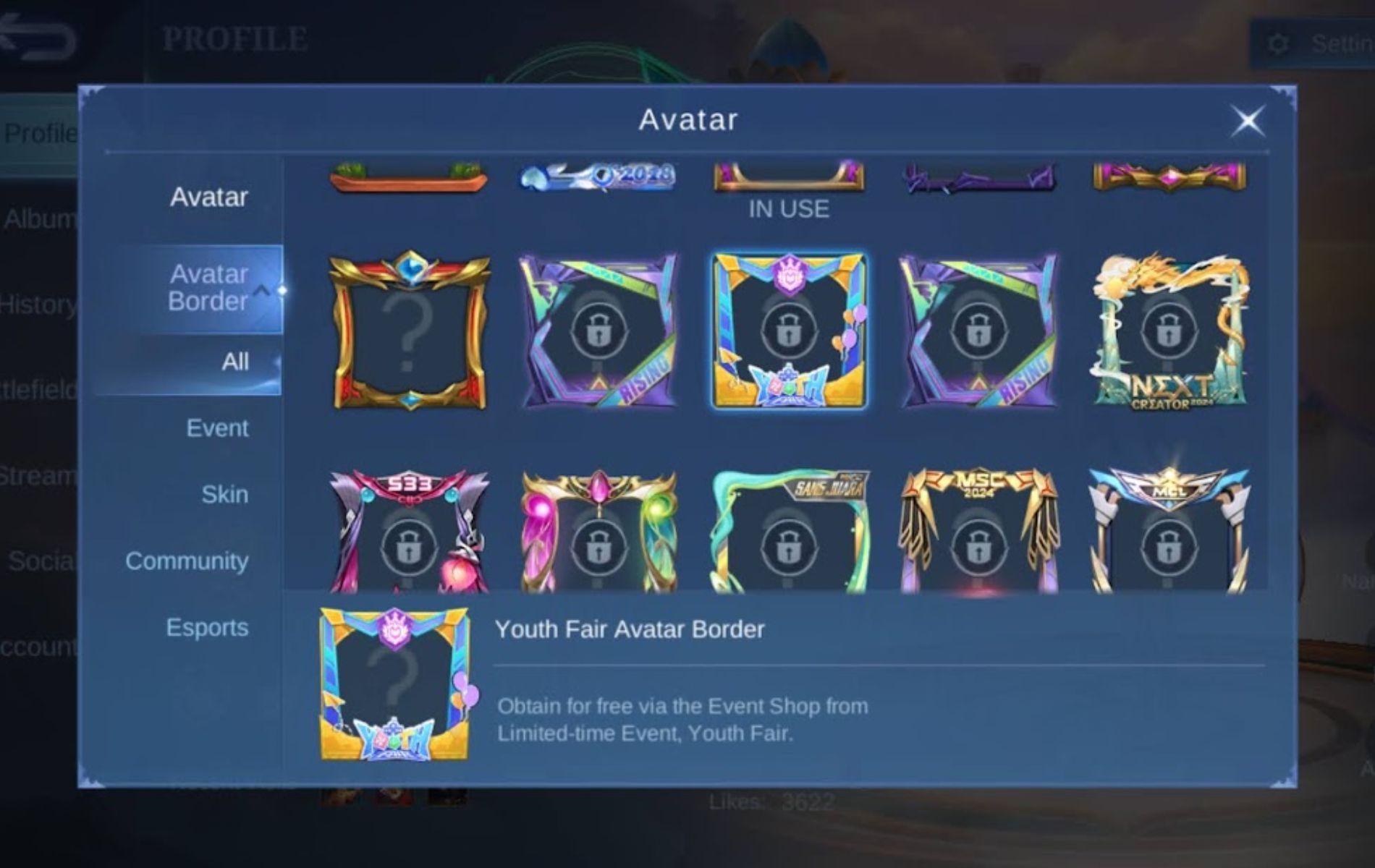 Border Avatar Youth Fair Mobile Legends (ML): Cara Dapat & Harganya ...