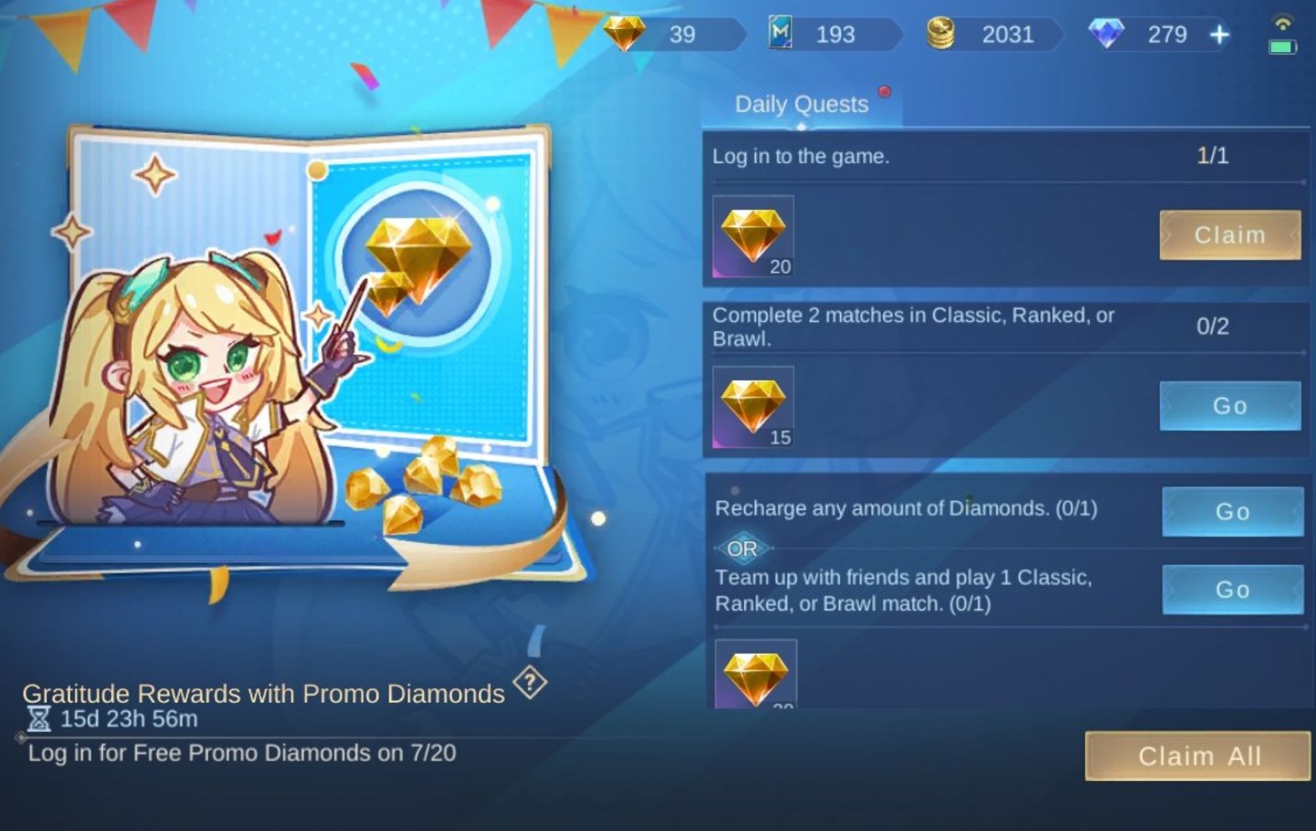 Event Gratitude Rewards Promo Diamond Mobile Legends (ML): Schedule ...