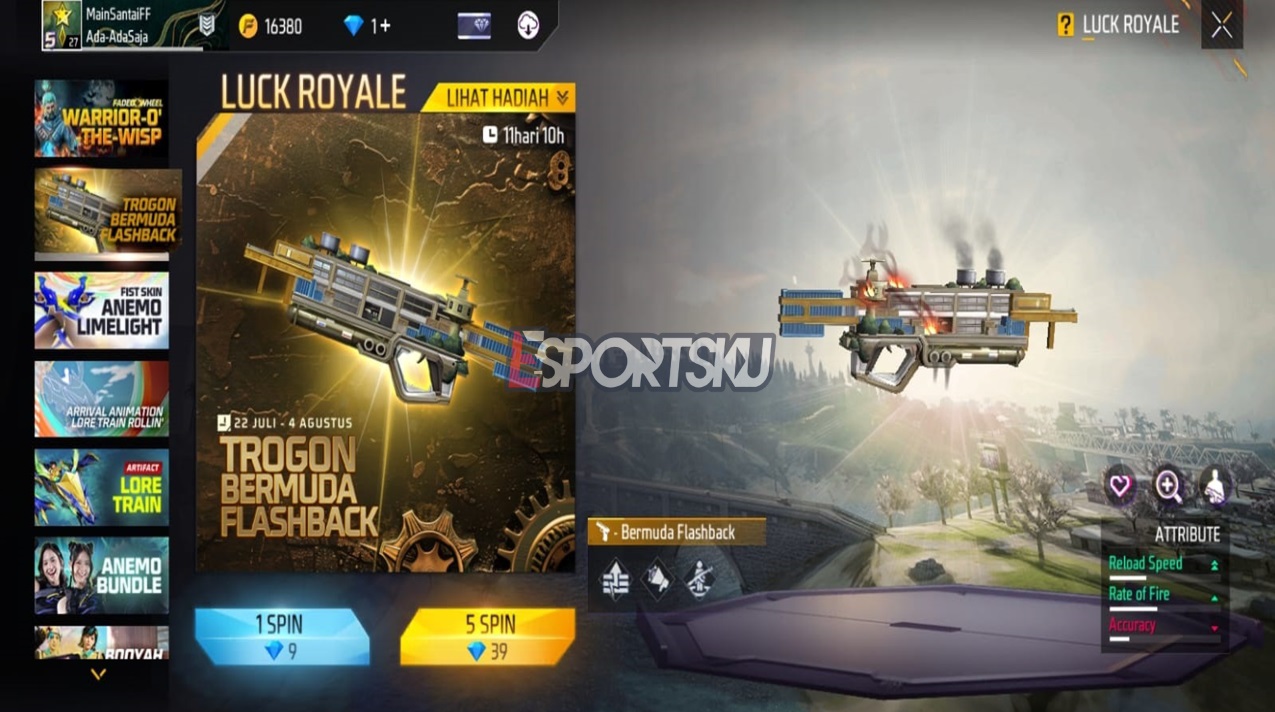 Skin Trogon Bermuda Flashback Free Fire (FF), Ini Cara Dapatkan ...