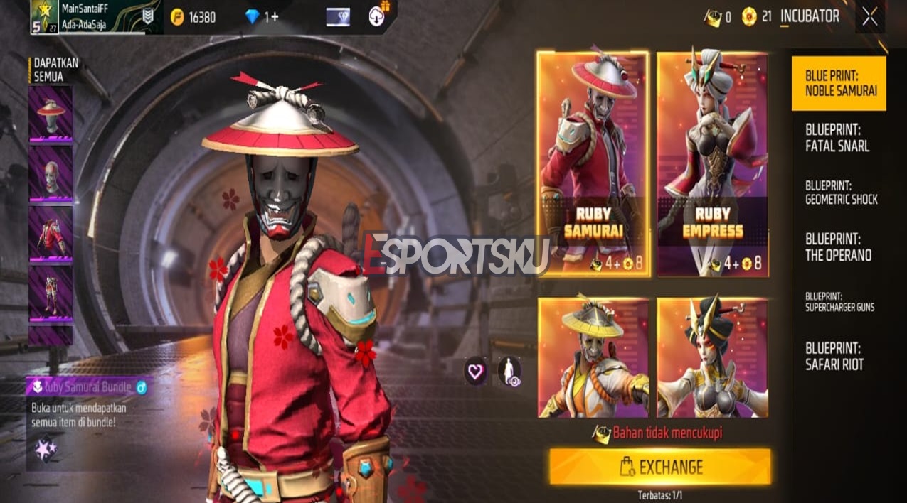 Bundle Ruby Samurai Free Fire (FF), Ini Cara Dapatkan, Tanggal Rilis ...