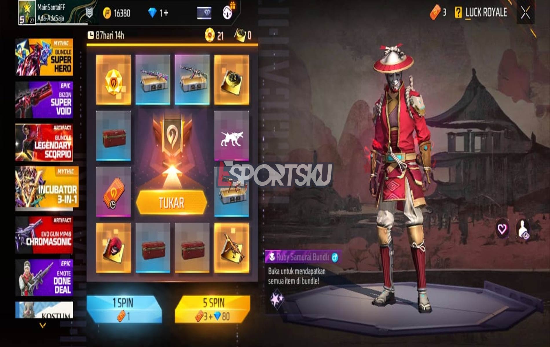 Bundle Ruby Samurai Free Fire (FF), Ini Cara Dapatkan, Tanggal Rilis ...