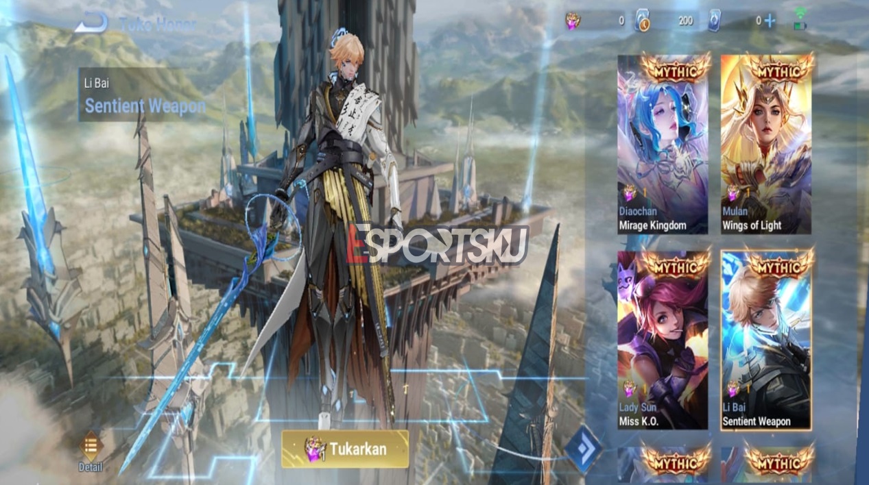 Skin Li Bai Sentient Weapon Honor of Kings (HoK), Ini Cara Dapatkan ...