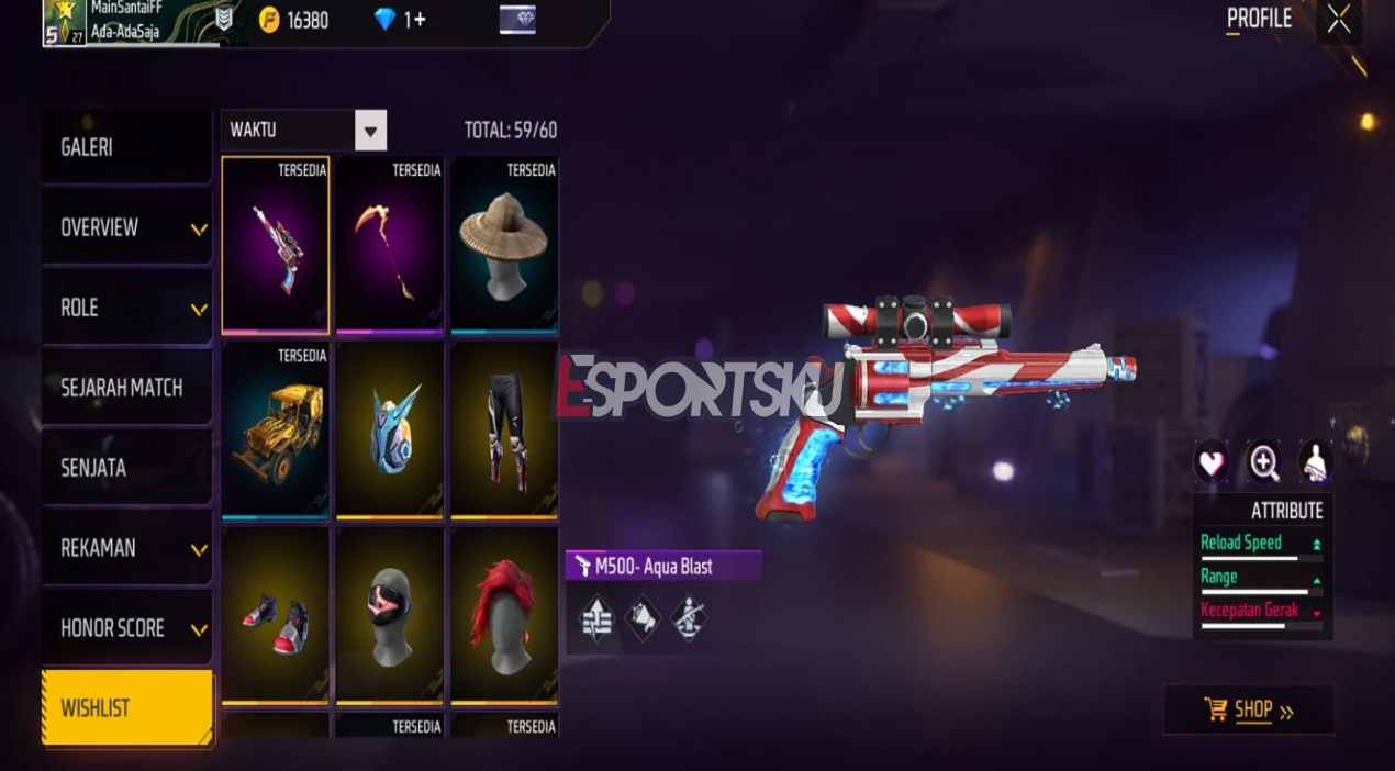 Skin Pistol M500 Aqua Blast Free Fire (FF), Ini Cara Dapatkan, Tanggal ...