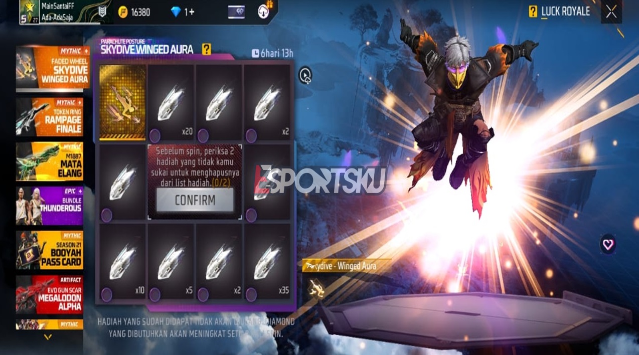 Cara Dapatkan Skydive Midnight Action Free Fire (FF) – Esportsku