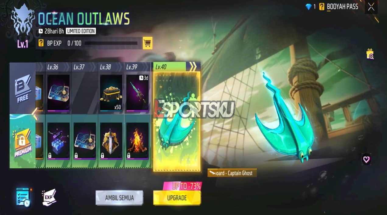 WOW! Skin Skyboard Captain Ghost FF Paling Langka, Begini Cara ...