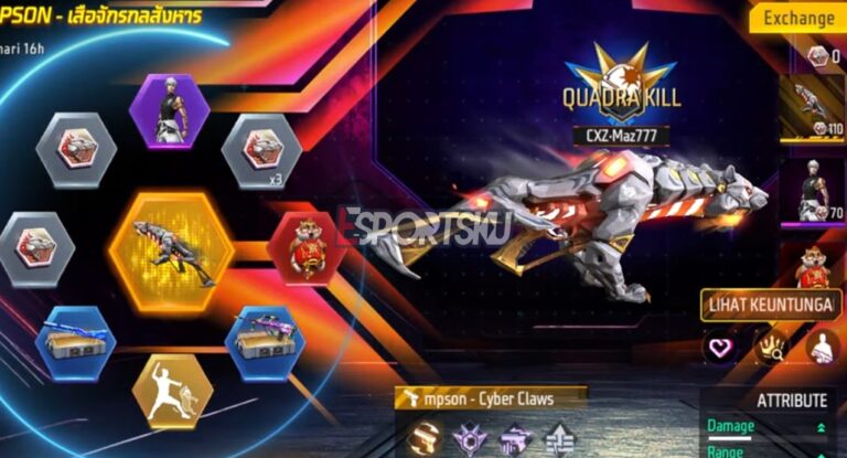 Wajib Tahu! Cara Cepat Mendapatkan Skin Thompson Cyber Claws FF – Esportsku