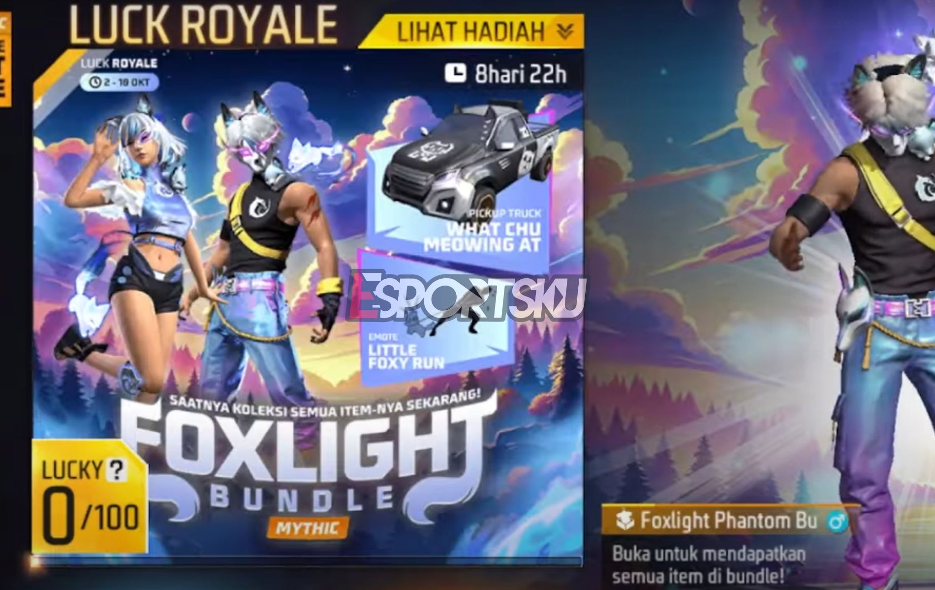Event Luck Royale Foxlight Bundle FF Hadiah & Harganya! – Esportsku