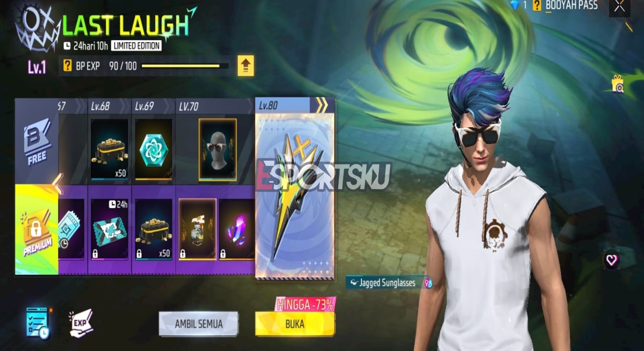 Skin Jagged Sunglasses Grin FF, Bikin Tampilanmu Makin Keren! Ini Cara ...