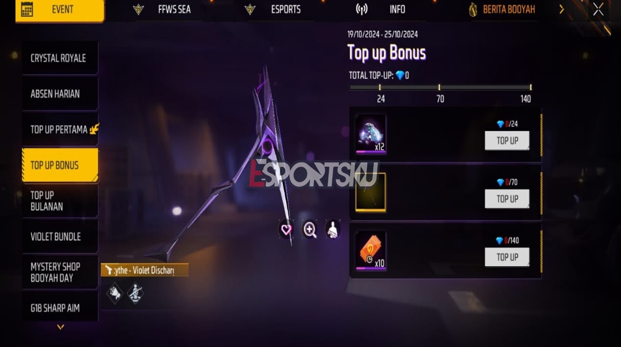 Skin Scythe Violet Discharge FF, Skin Paling Langka yang Wajib Kamu ...